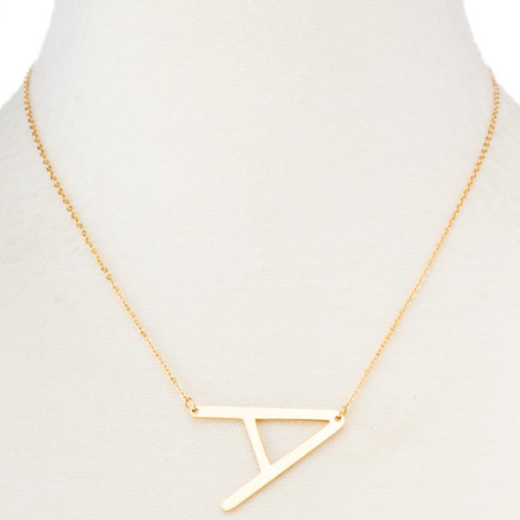 Jewelry | Letter A Pendant Necklace In Stainless Steel | Poshmark